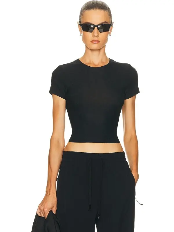 Beyond Yoga Featherweight Cropped Tee - Darkest Night