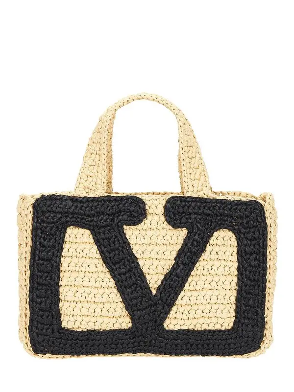 Valentino Garavani Viva Superstar Small Tote Bag - Naturale & Nero