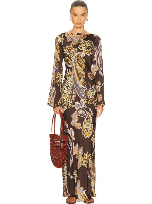 Hemant & Nandita Reem Maxi Dress - Brown
