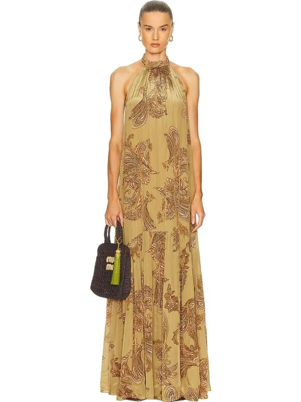 Hemant & Nandita Sakhi Maxi Dress - Olive