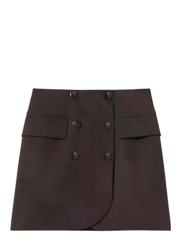 Claudie Pierlot Wool Double-breasted Miniskirt - Brown