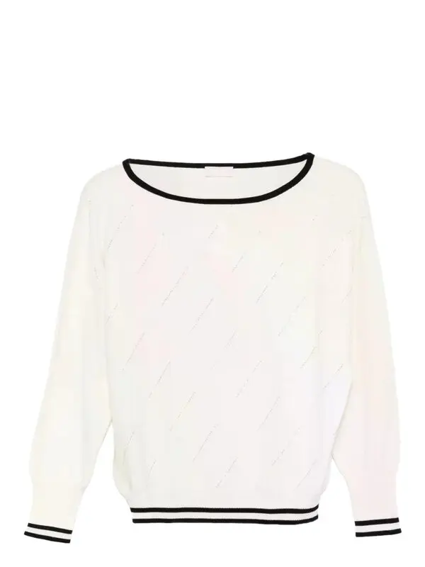 Liu Jo Diagonal-stripe Detailed Sweater - Neutrals