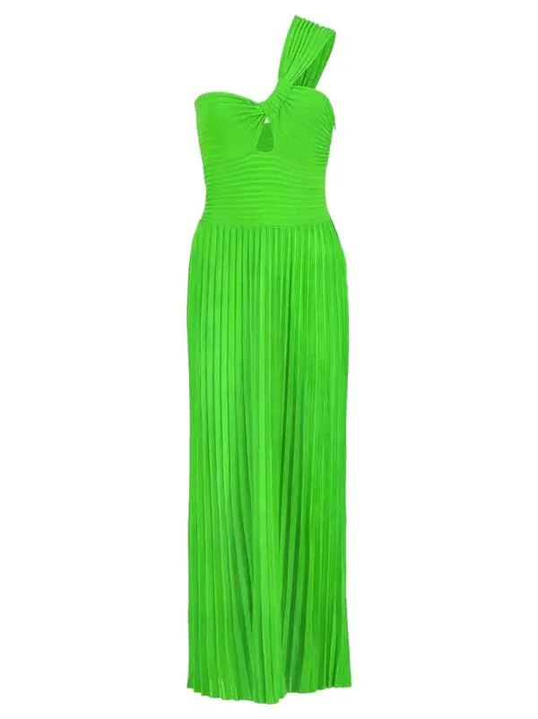 Gabriela Hearst One-shoulder Pleated Maxi Dress - Green