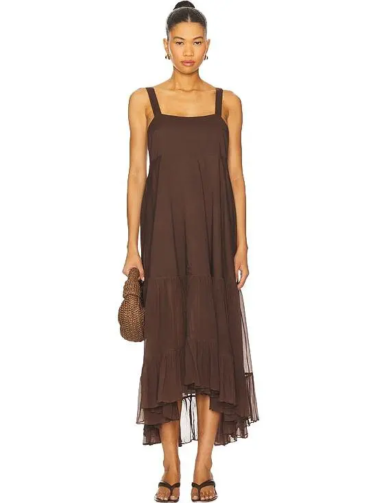 AZLEE Bellevue Midi Dress - Chocolate