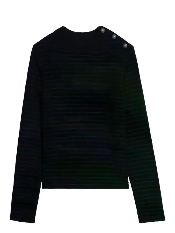 Zadig&Voltaire Striped Ribbed Knit Sweater - Black