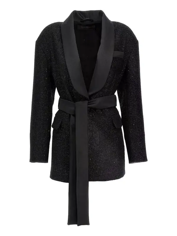 Max Mara Sequin-embellished Blazer - Black