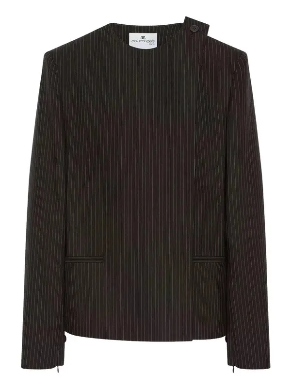 COURREGES Pinstriped Blazer - Black
