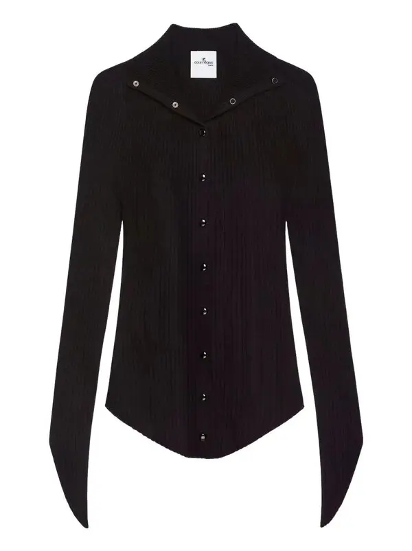 COURREGES Ribbed Cardigan - Black