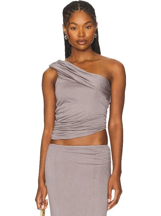 Superdown Alizette One Shoulder Top - Grey
