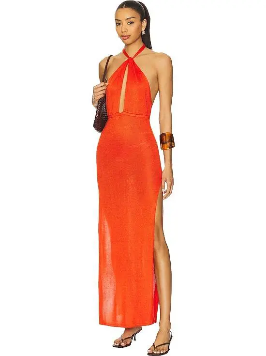 FLOOK THE LABEL Asha Dress In Orange - Hot Orange