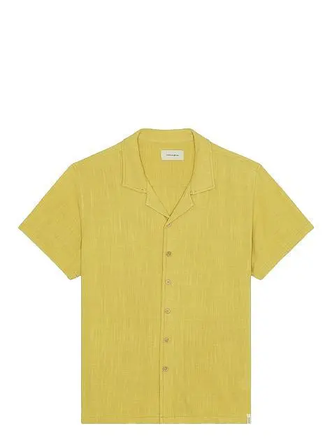 CRITICAL SLIDE Ernie Resort Shirt In Mustard - Pineapple