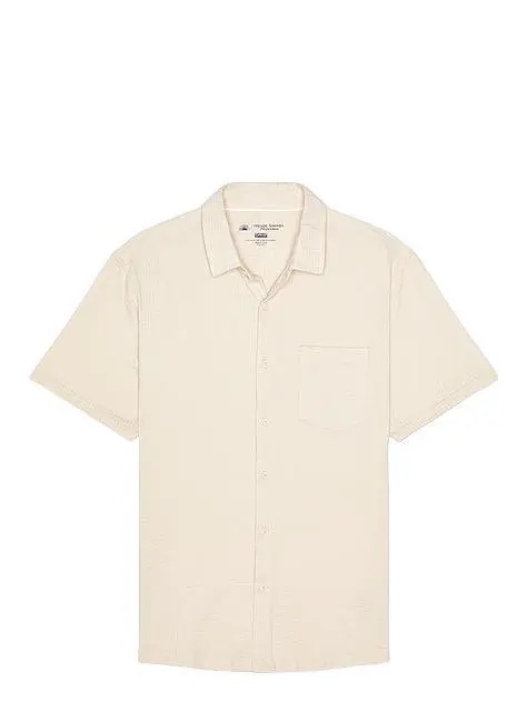 VINTAGE SUMMER Performance Seersucker Shirt - Tan