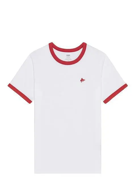 LEVI'S Retro Ringer Tee In White - Bright White