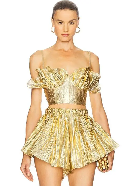 THE DOLLS HOUSE Shelby Corset Top - Gold