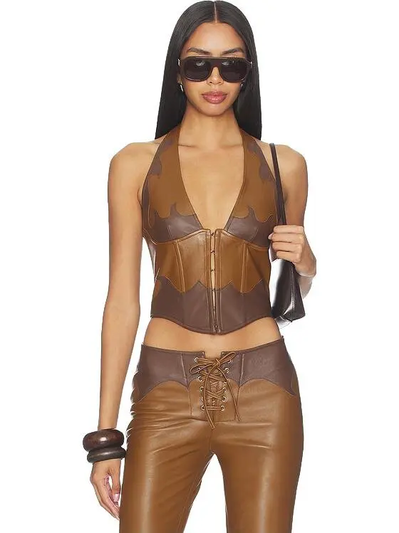 Miaou Mara Corset - Western Brown