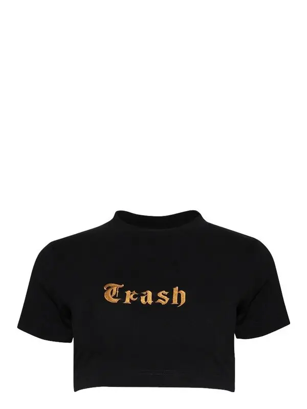 Vetements Fitted Cropped T-shirt - Black