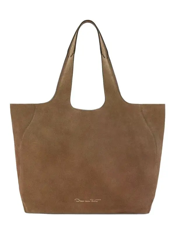 Oscar De La Renta Topaz Suede Tote Bag - Brown