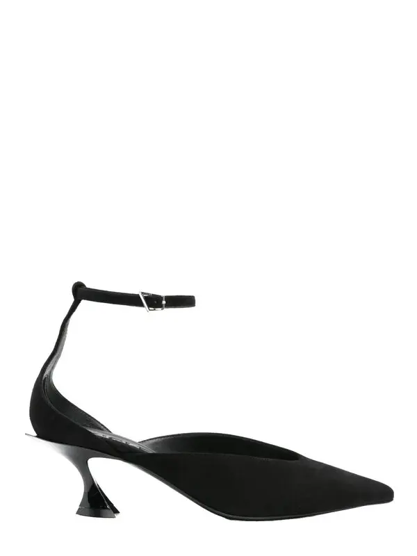 MUGLER 55mm Fang Ankle-strap Pumps - Black