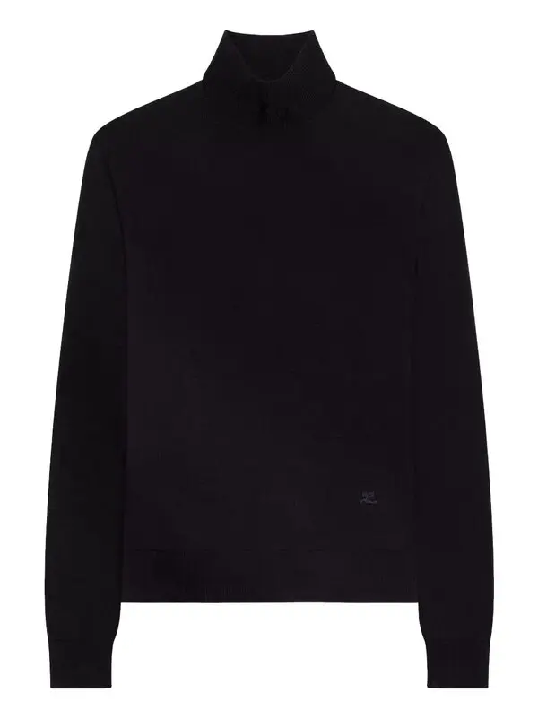 COURREGES Asymmetric Turtleneck Sweater - Black