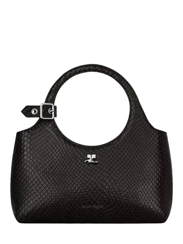 COURREGES Mini Holy Leather Shoulder Bag - Black