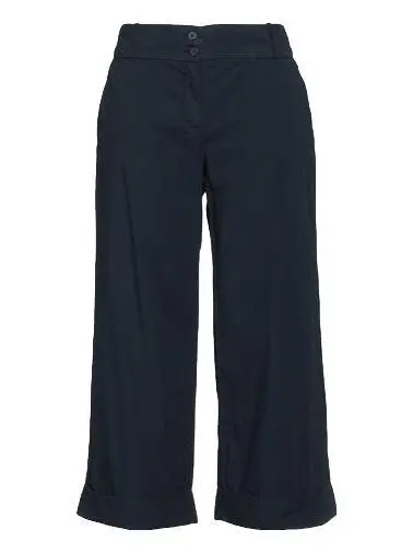 Rossopuro Solid Culottes With Folded Hem - Navy
