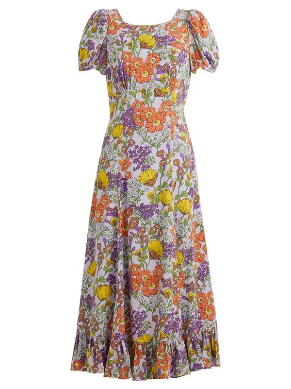 COACH Restored Floral Midi Dress - Lavender Multi