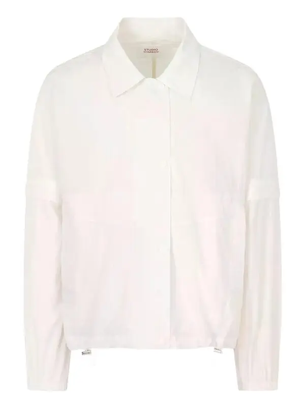 STUDIO TOMBOY Drawstring-hem Shirt Jacket - White