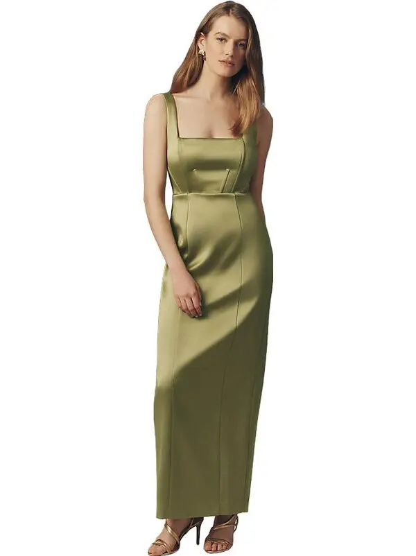 Bhldn Sleeveless Corset Maxi Dress - Soft Thyme