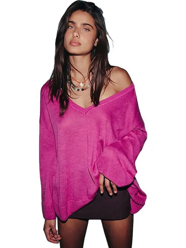 Free People Isadora Reversible Tunic - Fuchsia Flame