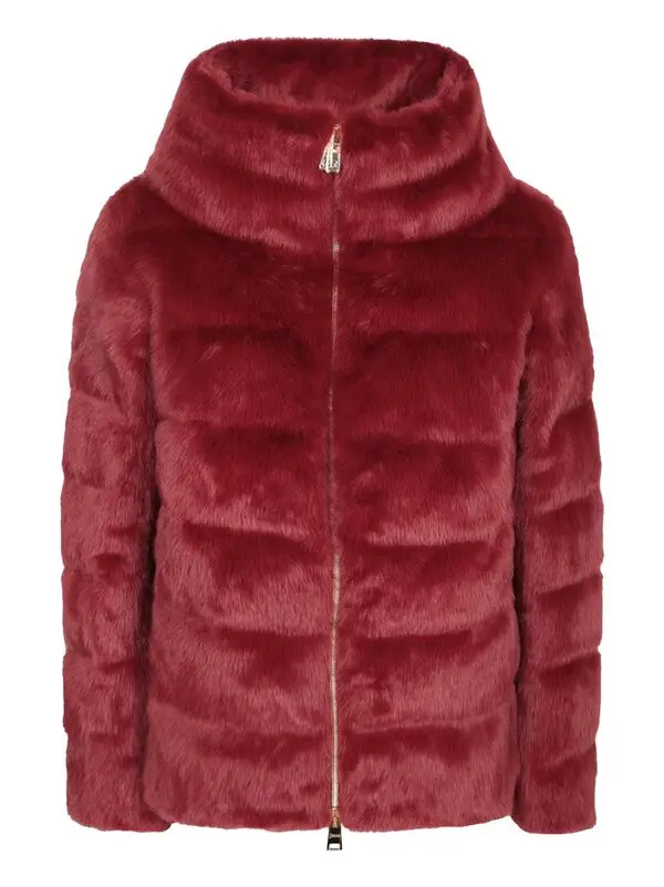 Herno Short Faux Fur Jacket - Red