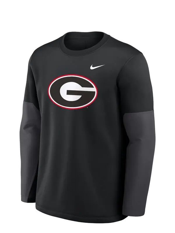 Nike Georgia Sideline Coach Therma-fit College Long-sleeve T-shirt - Black