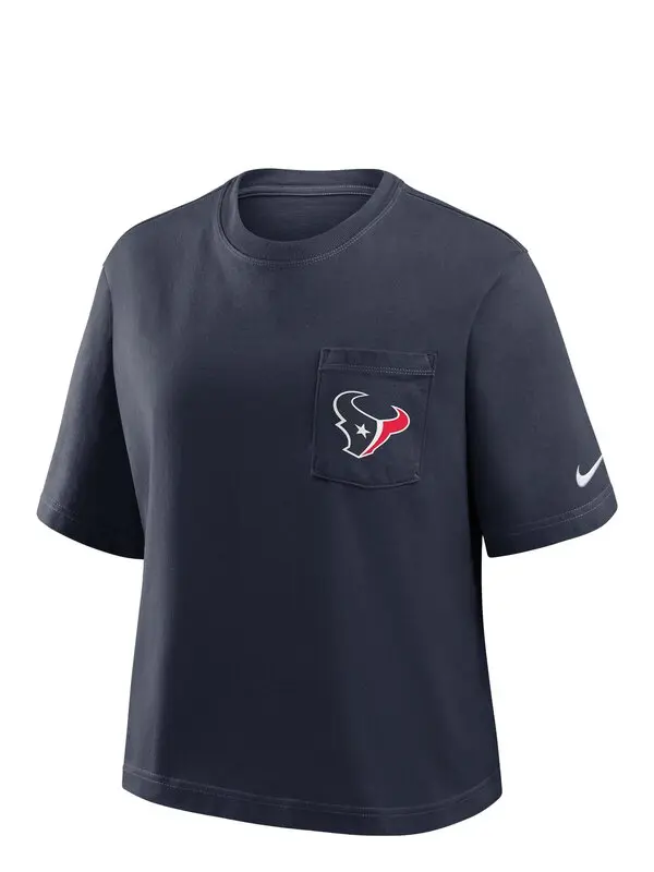 Nike Houston Texans Rewind Pocket Boxy Nfl T-shirt - Blue
