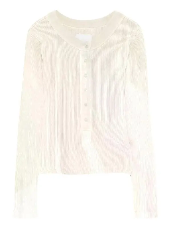 Citizens Of Humanity Ribbed Button-front Top - Neutrals