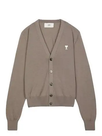 Ami Logo Cardigan - Beige
