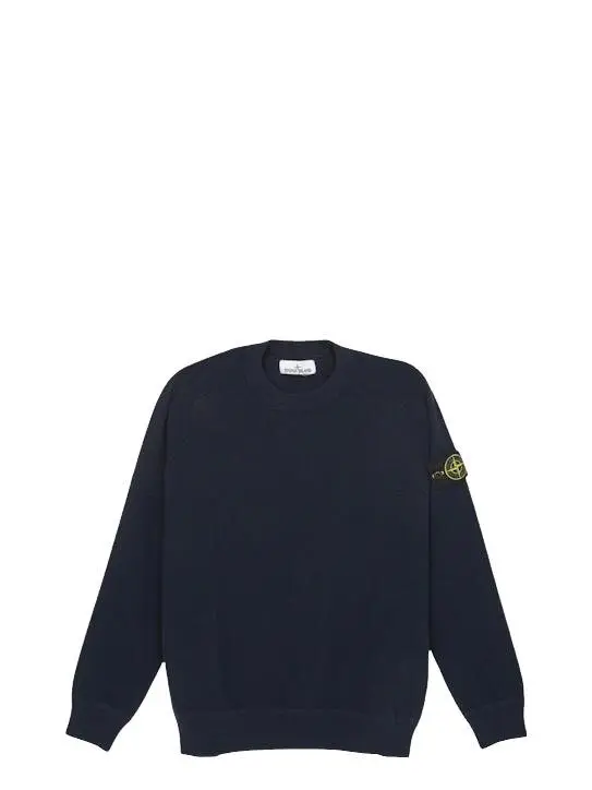 Stone Island Micro Stitch Loose Fit Crewneck Sweatshirt - Navy Blue