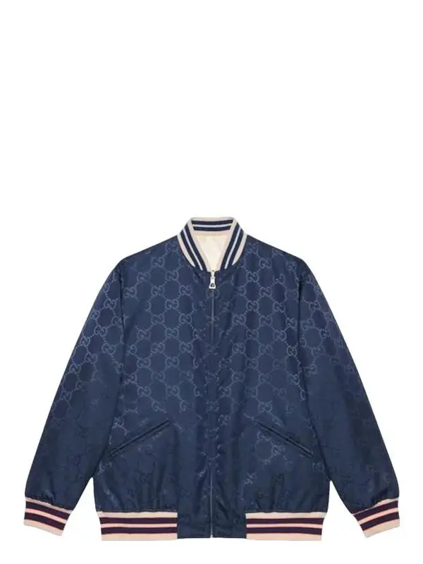 Gucci Nylon Monogram Reversible Jacket - Navy/blue