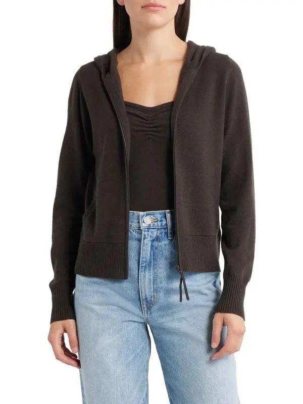 MARGARET O'LEARY Fitted Cashmere Hoodie - Chocolate