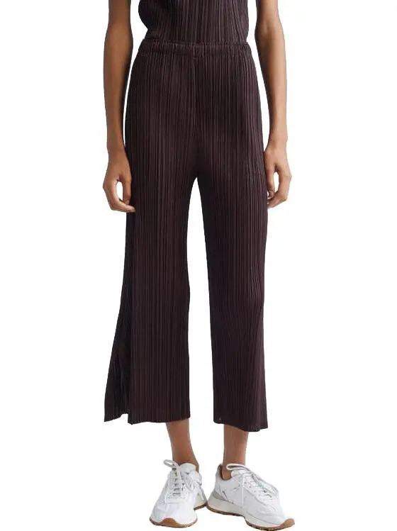 Issey Miyake Monthly Colors July Pleated Pants - Dark Brown