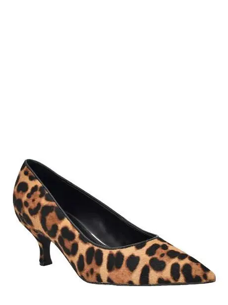 Nine West Sisko Calf Hair Kitten Heel Pumps - Dark Natural