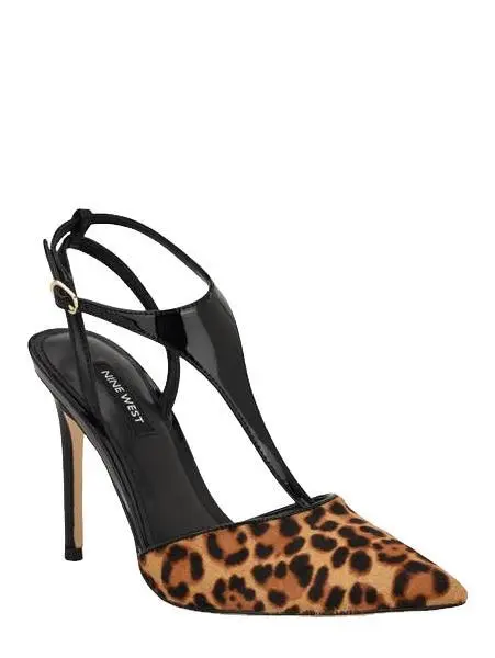 Nine West Fiesta Leopard Print Calf Hair Pumps - Dark Natural