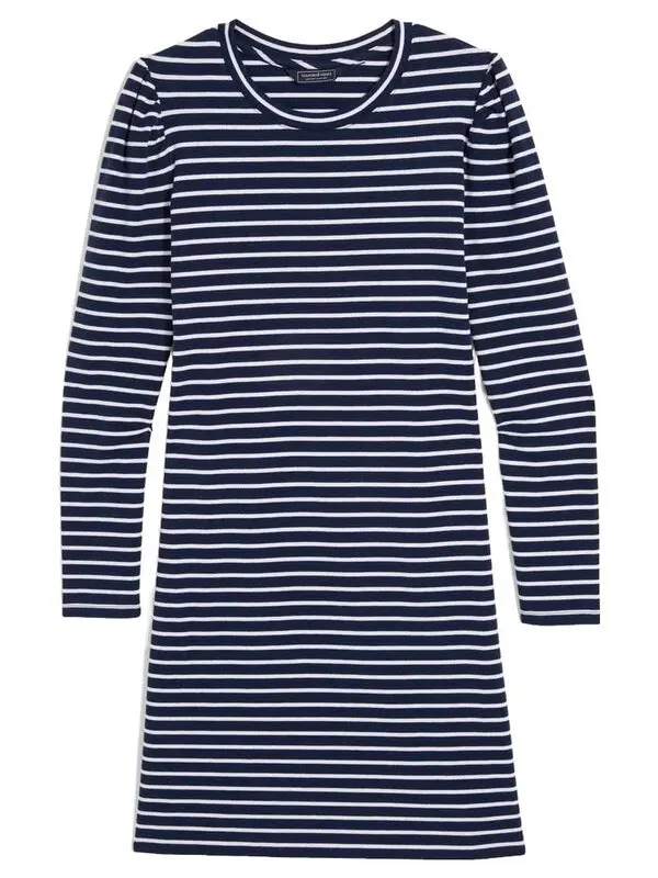 Vineyard Vines Puff Shoulder Long Sleeve Dress - Bay Stripe Navy