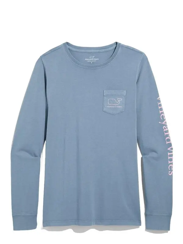 Vineyard Vines Whale Graphic Long Sleeve Pocket T-shirt - Blue Mirage
