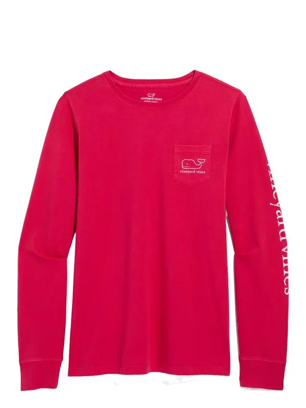 Vineyard Vines Whale Graphic Long Sleeve Pocket T-shirt - Charm Pink