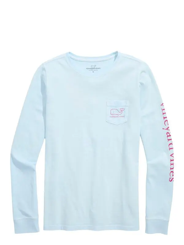 Vineyard Vines Whale Graphic Long Sleeve Pocket T-shirt - Ice Water
