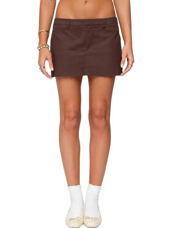EDIKTED Kennie Low Rise Skort - Brown