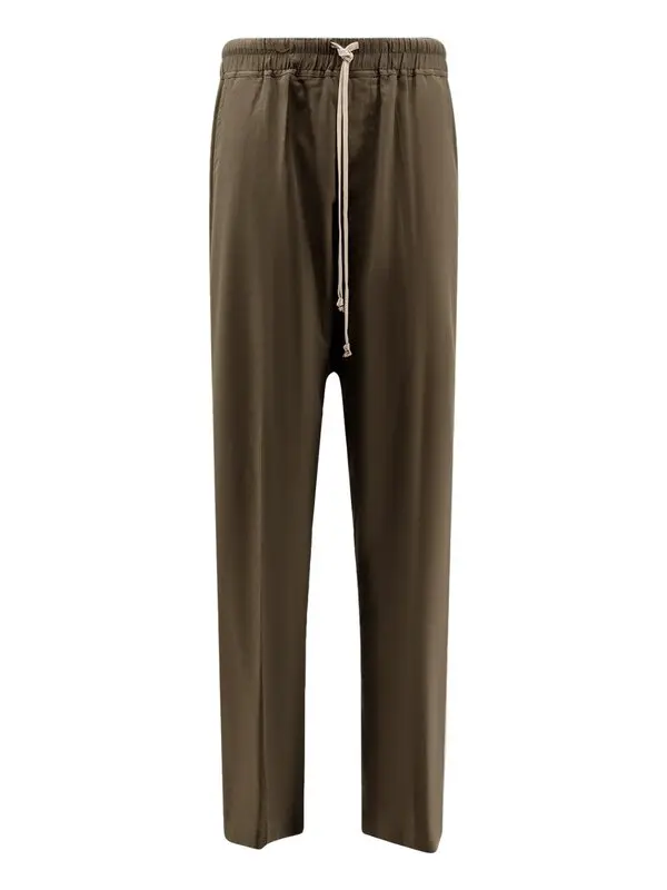 Rick Owens Organic Cotton And Certified Silk Trousers - Green