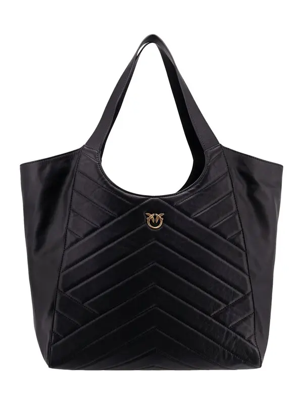Pinko Quilted Leather Shoulder Bag - Black