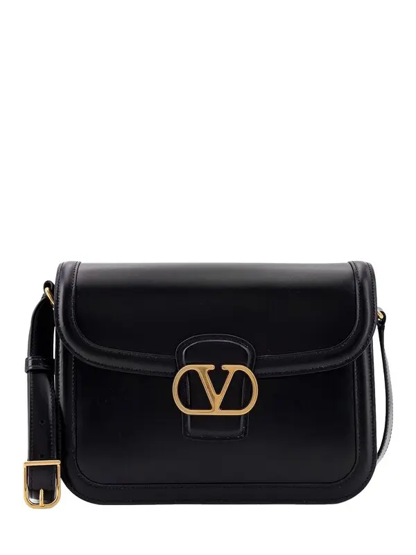 Valentino Garavani 9to5 Leather Shoulder Bag - Black