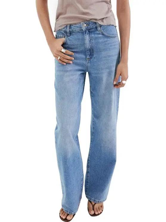 Mango Danila High-waist Wide-leg Jeans - Medium Blue