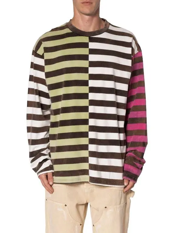 Mnml Stripe Long Sleeve Cotton T-shirt - Multi